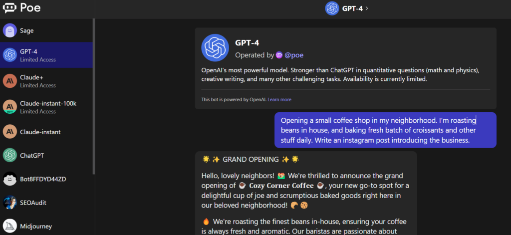 Chat GPT Poe AI Premium – Có GPT 4 Plus | AIToolCheap