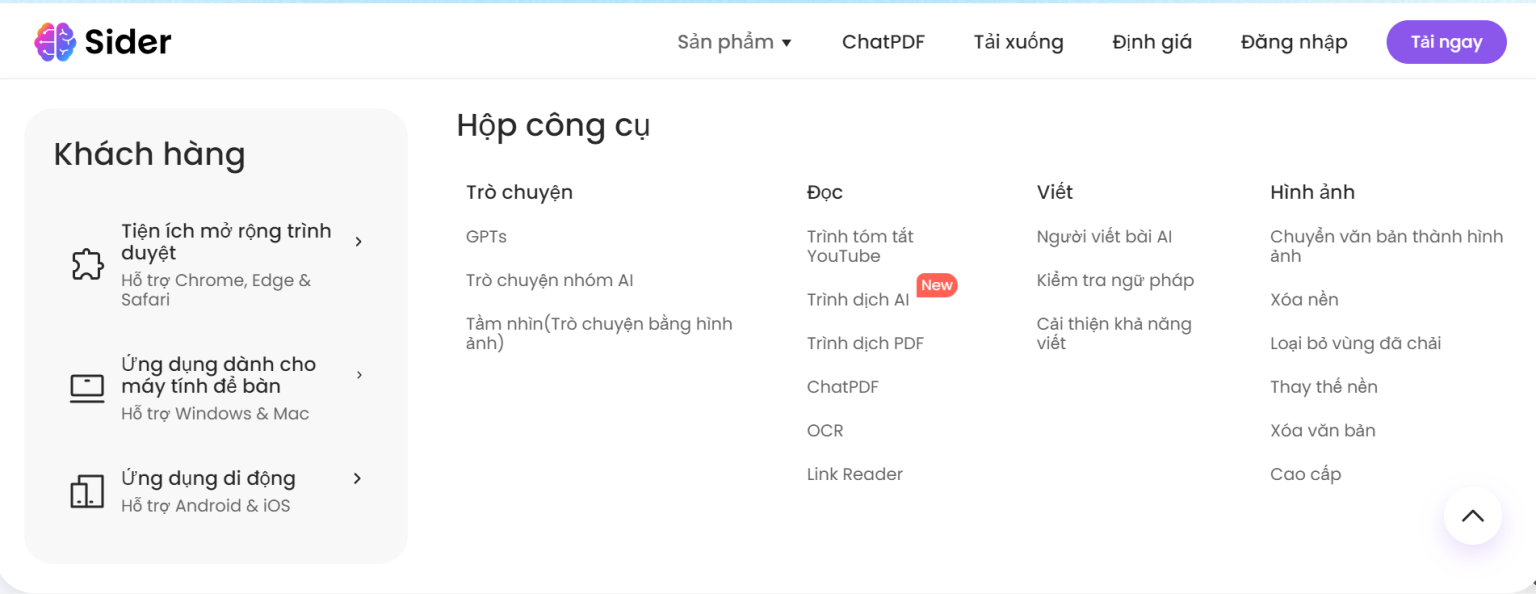 Nâng cấp tài khoản Sider AI Pro | AIToolCheap
